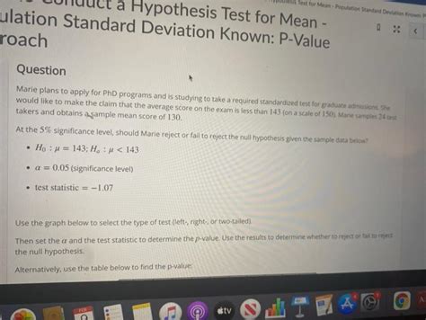Solved Test For Mean Population Standard Devlation Known A