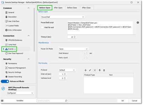 Execute A Powershell Prior To Opening A Connection Devolutions