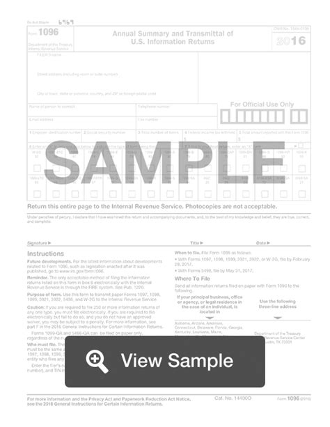 2025 Irs Form 1096 Annual Summary Of Information Returns Pdf Formswift