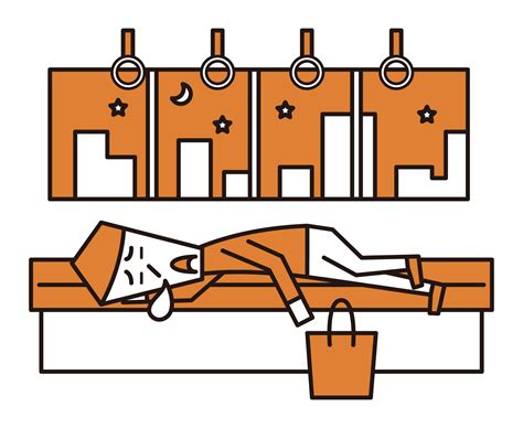 술에 취한 남자 남성가 기차에서 자고있는 그림 무료 일러스트 소재집 Kukukeke
