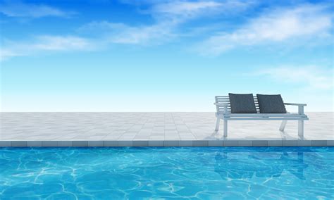 비치 라운지 여름3d 렌더링을 위한 바다 전망의 일광욕용 데크 3차원 형태에 대한 스톡 사진 및 기타 이미지 3차원 형태 가구 경관 Istock