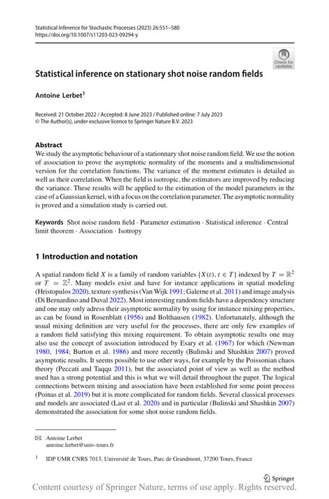 Statistical Inference On Stationary Shot Noise Random Fields