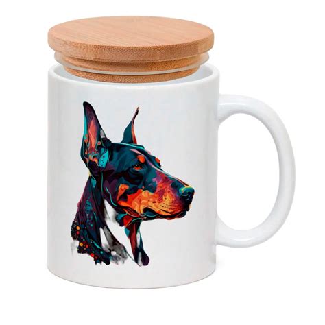 Caneca Porcelana Tampa Bambu Cachorro Colorido Ca Ador M Vel De Cozinha Criatics Nunca