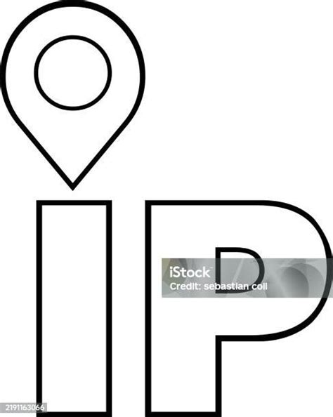 벡터 일러스트 레이 션 흑백 아이콘 Ip 연결 위치 Ip 주소에 대한 스톡 벡터 아트 및 기타 이미지 Ip 주소 Saas
