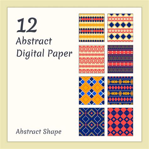 12 abstract digital paper abstract shape masterbundles