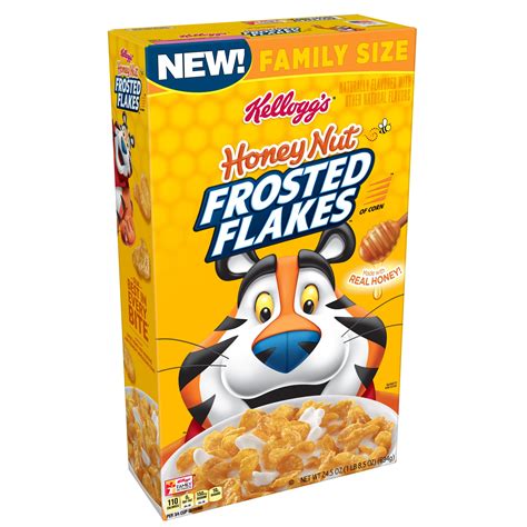 Kellogg's Frosted Flakes Honey Nut Breakfast Cereal Family Size 24.5oz ...