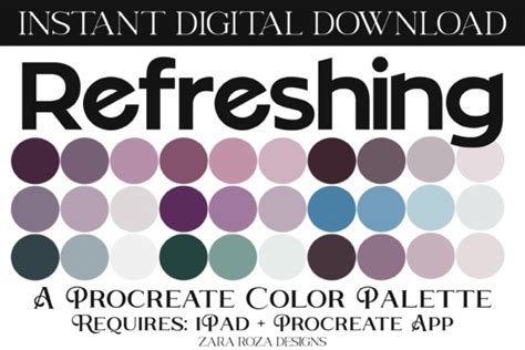 Refreshing Procreate Color Palette Afbeelding Door ZaraRozaDesigns