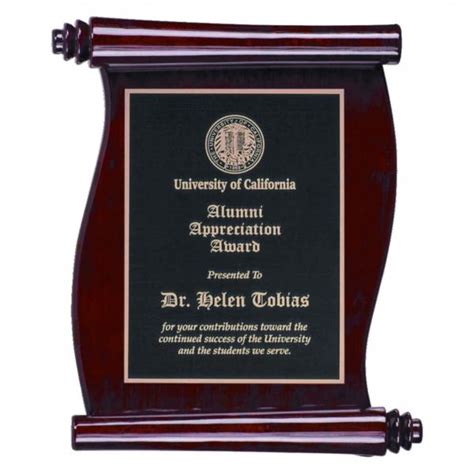 Sp186 Rosewood Piano Finish Scroll Plaque Awards Atlanta