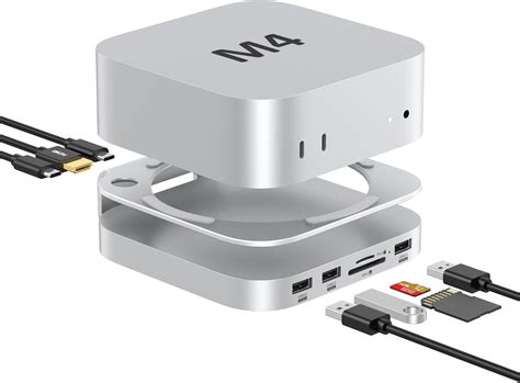 Amazon Com Akyyajaure Mac Mini Hub 10 In 1 Aluminum Stand Dock For Mac Mini M4 Pro With M 2