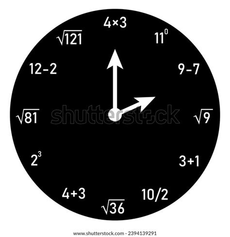 Math Wall Clock Vector Illustration Scientific Stock Vector Royalty