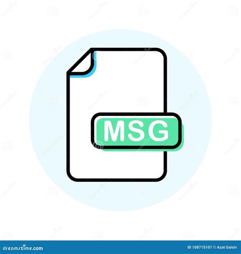 MSG File Format Extension Color Line Icon Stock Vector Illustration