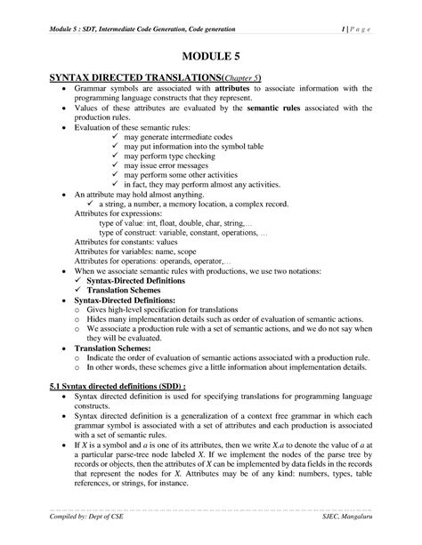 Ssc Module 5 Sdd Code Generation Studocu