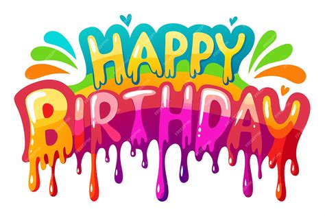 생일 축하 타이포그래피 배너 배경 디자인 프리미엄 Ai 생성 벡터