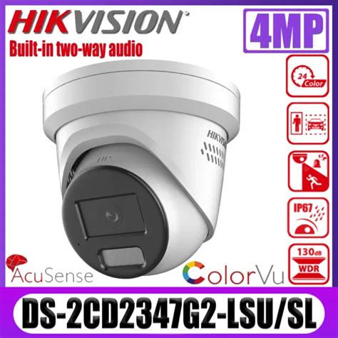 HIKVISION DS 2CD2347G2 LSU SL 4MP POE ColorVu AcuSense Turret Network