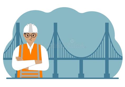 Male Civil Engineer Next To The Bridge The Concept Of Civil