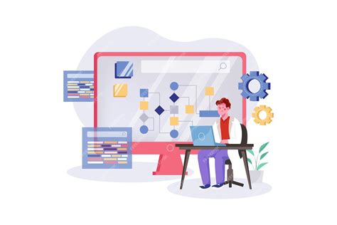 Concepto De Ilustración De Algoritmo Informático Vector Premium
