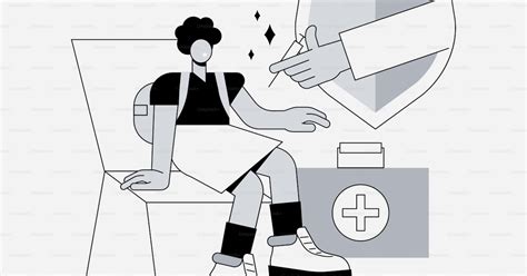 10대 초반과 10대 추상적인 개념 벡터 그림의 예방 접종 나이가 많은 어린이 예방 접종 십대 및 십대 초반의 예방 접종은 어린이를 전염병 추상적 은유에서 예방합니다