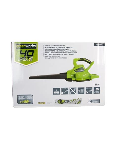 Аккумуляторный воздуходув-садовый пылесос GREENWORKS GD40BV 24227UB ...