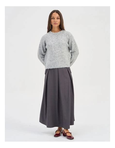 Only Cirola Long Sleeve Knit In Light Grey Melange Myer