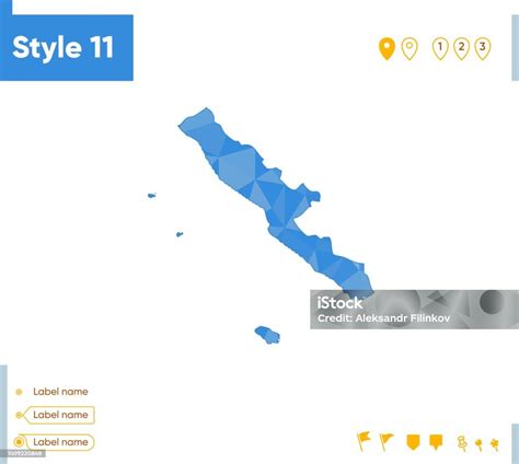 Bengkulu Indonésie Carte Bleue Low Poly Carte Polygonale Plan De La