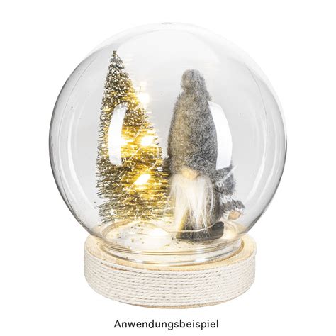 LED Holz Podest rund mit Kugel Ø8 3cm 2cm hoch mit 10 LEDs in