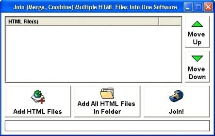 Join (Merge, Combine) Multiple HTML Files Into One Software Download - A very simple tool to put ...