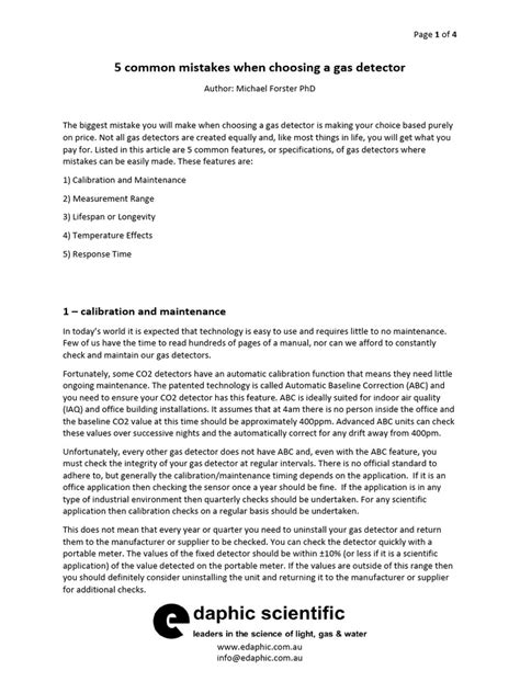 5 Common Mistakes When Choosing Gas Detectors Pdf Sensor Calibration