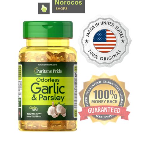 Jual Puritans Pride Odorless Garlic And Parsley 100 Softgels Shopee