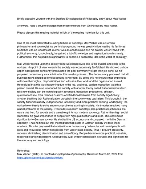 Soc1502 Learning Journal Unit1 Briefly Acquaint Yourself With The Stanford Encyclopedia Of