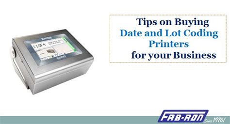 Tips For Choosing Date And Lot Coding Printers