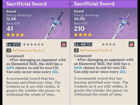 Sacrificial Sword Genshin Impact Weapon Guide Genshin 59 Off