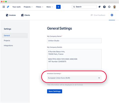 Setting Invoice Currency Clerk Invoices And Reports For Jira