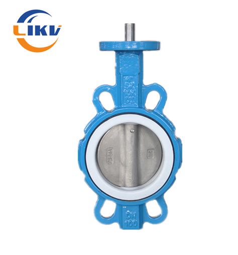 Pn DN OEM ODM PTFE Seal Ductile Iron Wafer Type Butterfly Valve Factory Valve And