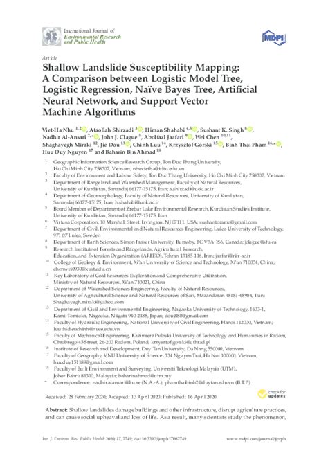 Pdf Shallow Landslide Susceptibility Mapping A Comparison Between