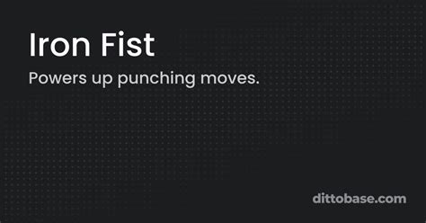 Iron Fist Pokémon Ability Dittobase Iron Fist Pokémon Ability Dittobase