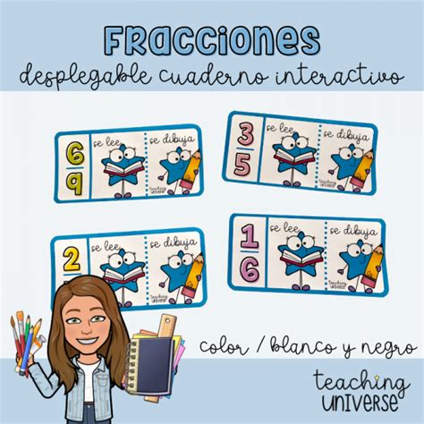 Tarjetas De Fracciones Propias E Impropias Para Cuaderno Interactivo