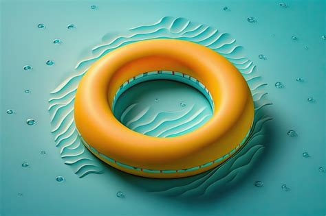 Premium Ai Image Yellow Pool Ring Float Illustration Ai Generative