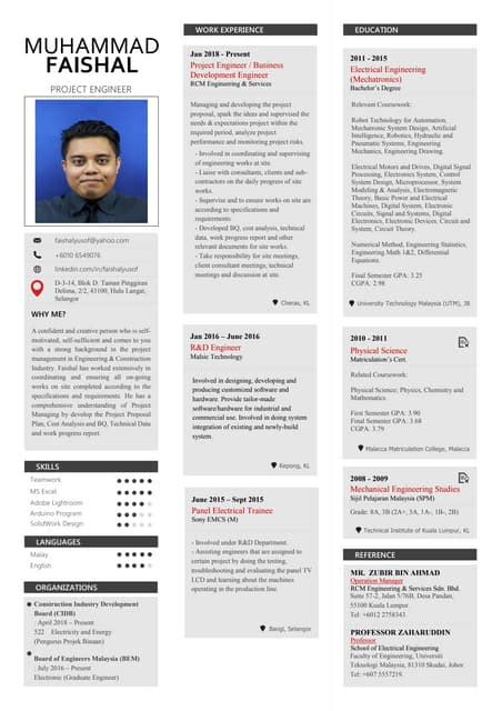 2019 5 14 Mei Resume Faishal Project Engineer Pdf