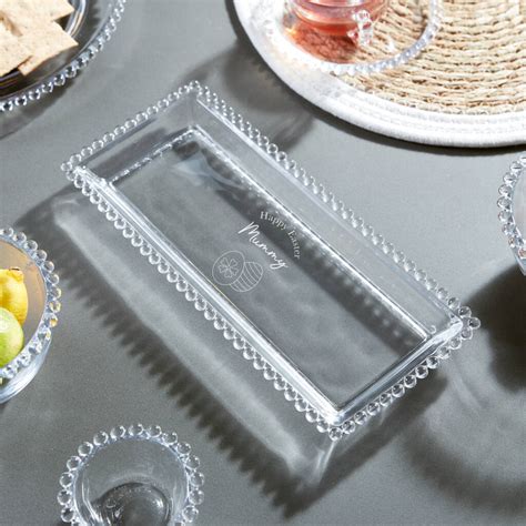 Personalised Easter Beaded Glass Serving Platters By Dibor