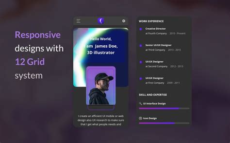 Alexus Portfolio Online CV HTML React Vue And Figma Template Online Cv Online Portfolio