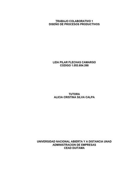 Tc1 DiseÑo De Procesos Productivos Pdf Caña De Azúcar Azúcar