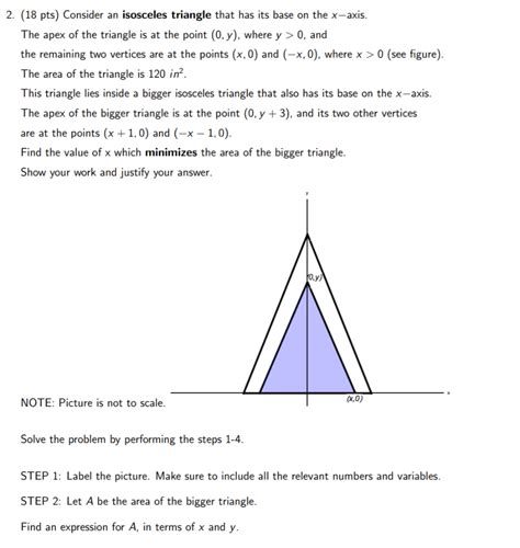 Solved 2 18 Pts Consider An Isosceles Triangle That Has Chegg Com
