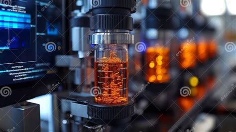 Close Up View Of A Gas Chromatography Machine Showcasing Liquid