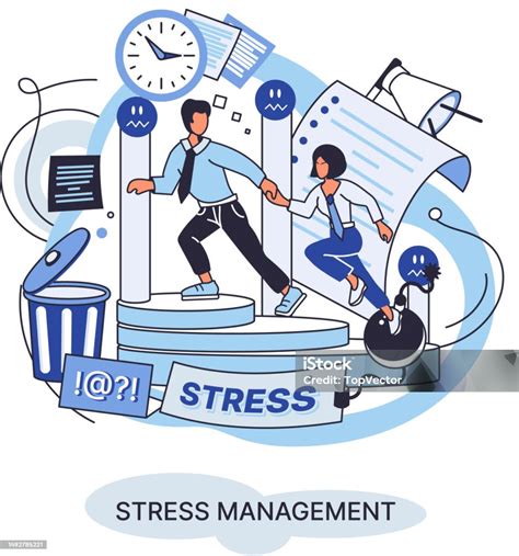 스트레스 관리 추상적 은유 압력 조절 우울증 정서적 긴장 정신 건강 Mental Wellbeing에 대한 스톡 벡터 아트 및