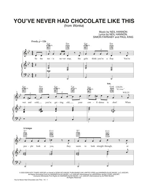Timothée Chalamet Youve Never Had Chocolate Like This Sheet Music