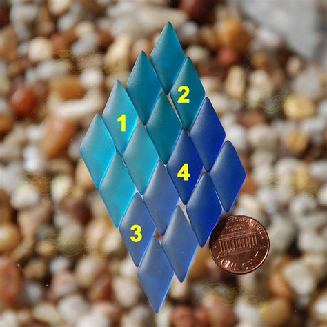 Sea Glass Mosaic Tile Cabachon Sm Pink Periwinkle Coin 15pcs Etsy