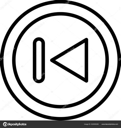 skip backward button icon outline style stock vector by ©iconfinder