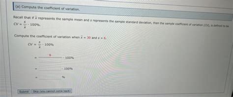 Solved Recall that if xˉ represents the sample mean and s Chegg com