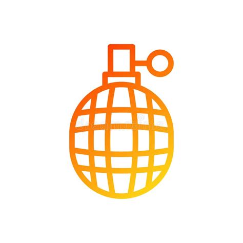 Grenade Icon Gradient Red Yellow Colour Military Symbol Perfect Stock