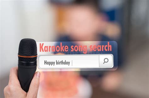 Canción Del Feliz Cumpleaños Incorporada En Karaoke Imagen de archivo Imagen de cartel